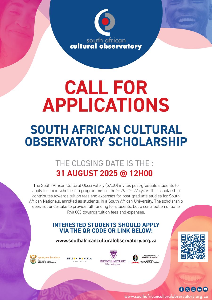 South African Cultural Observatory (SACO) Scholarships 2025/2027 for Postgraduate Students ...